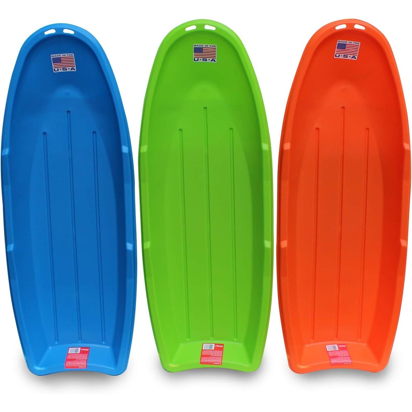 HTYSUPPLY Lightning Snow Sled for Kids & Adults, Plastic Toboggan Sand ...