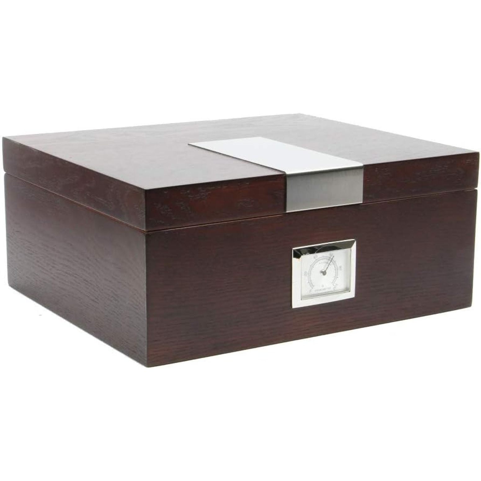 HTYSUPPLY Mahogany Wooden Cigar Humidor with Golden Metal Holds up to ...