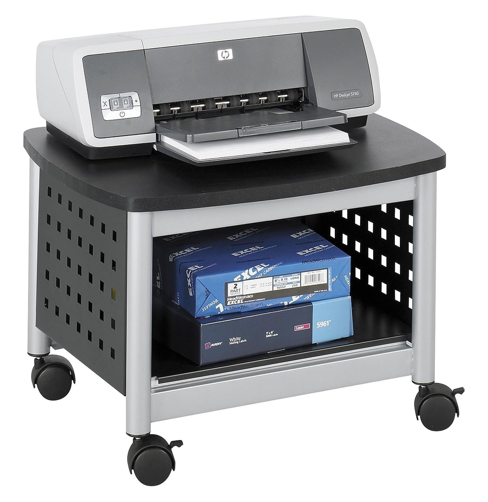 HTYSUPPLY Products Scoot Underdesk Printer Stand 1855BL, Black, Powder ...