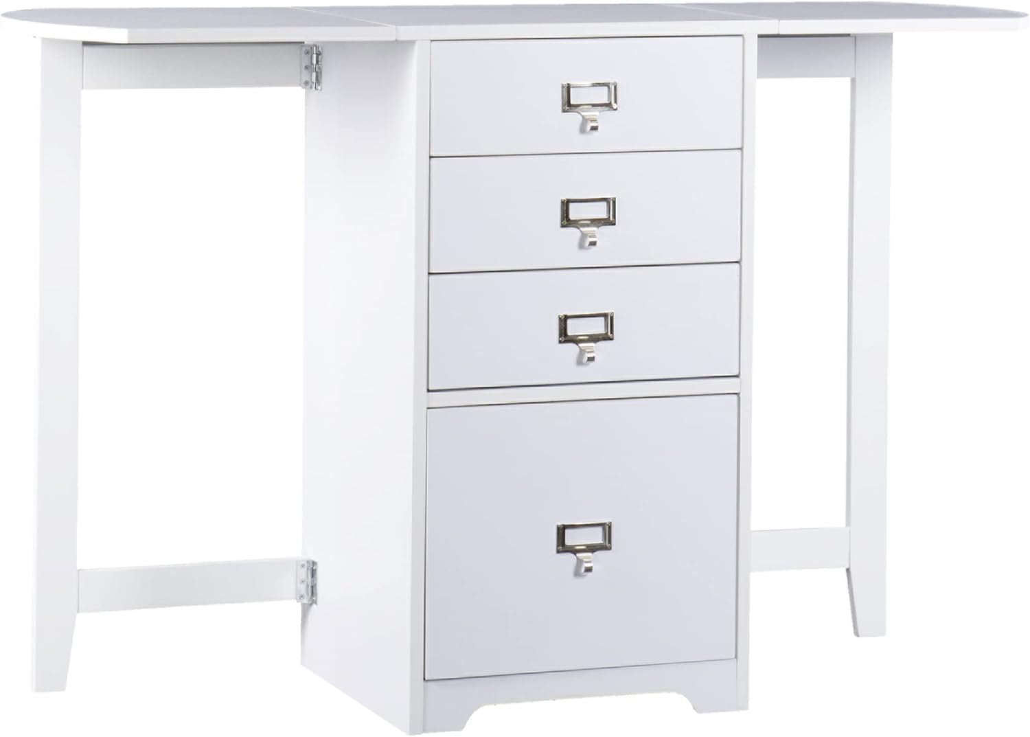 HUA Fold-Out Organizer Convertible Desktop Craft Desk, White - Walmart.com