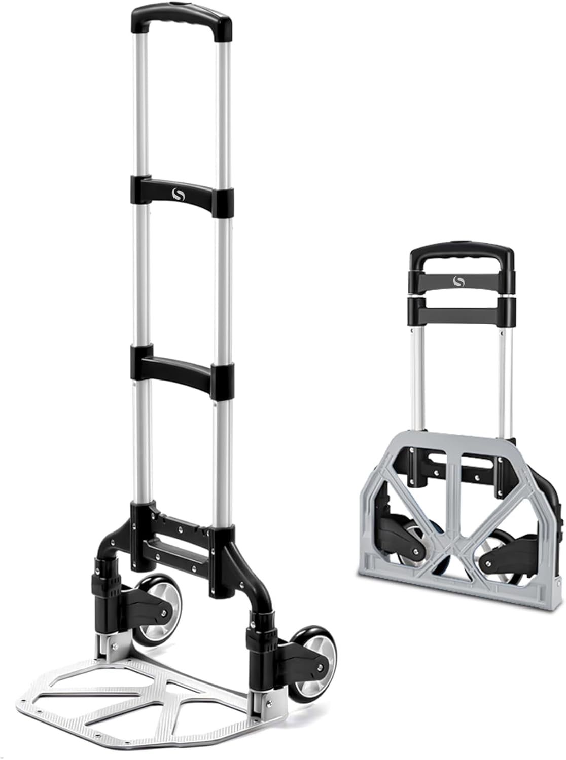HUA Folding Hand Truck, Dolly Cart with Wheels Foldable, Lightweight ...