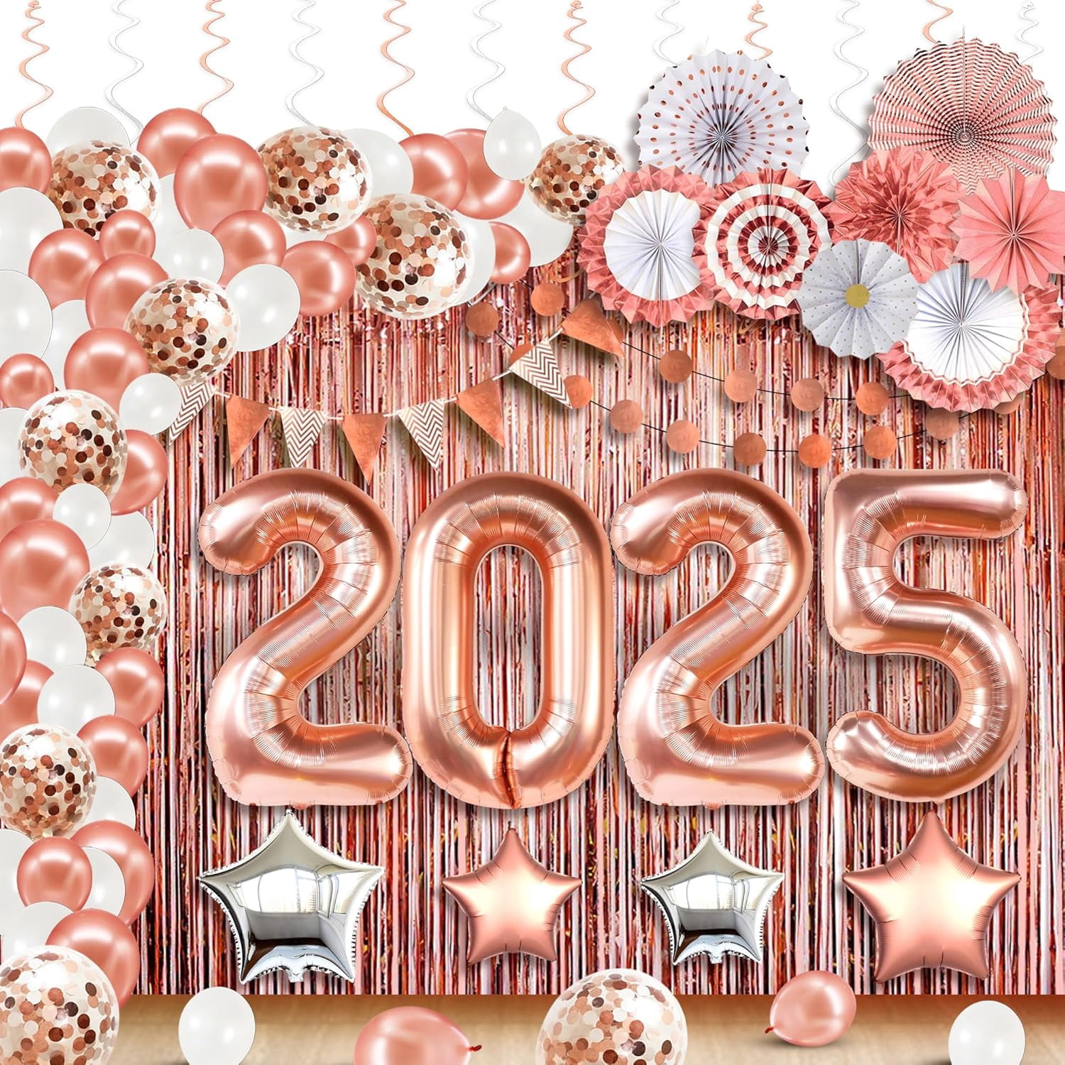 HUA Rose gold graduation decorations 2025 - Huge Pack of 149 | Rose ...