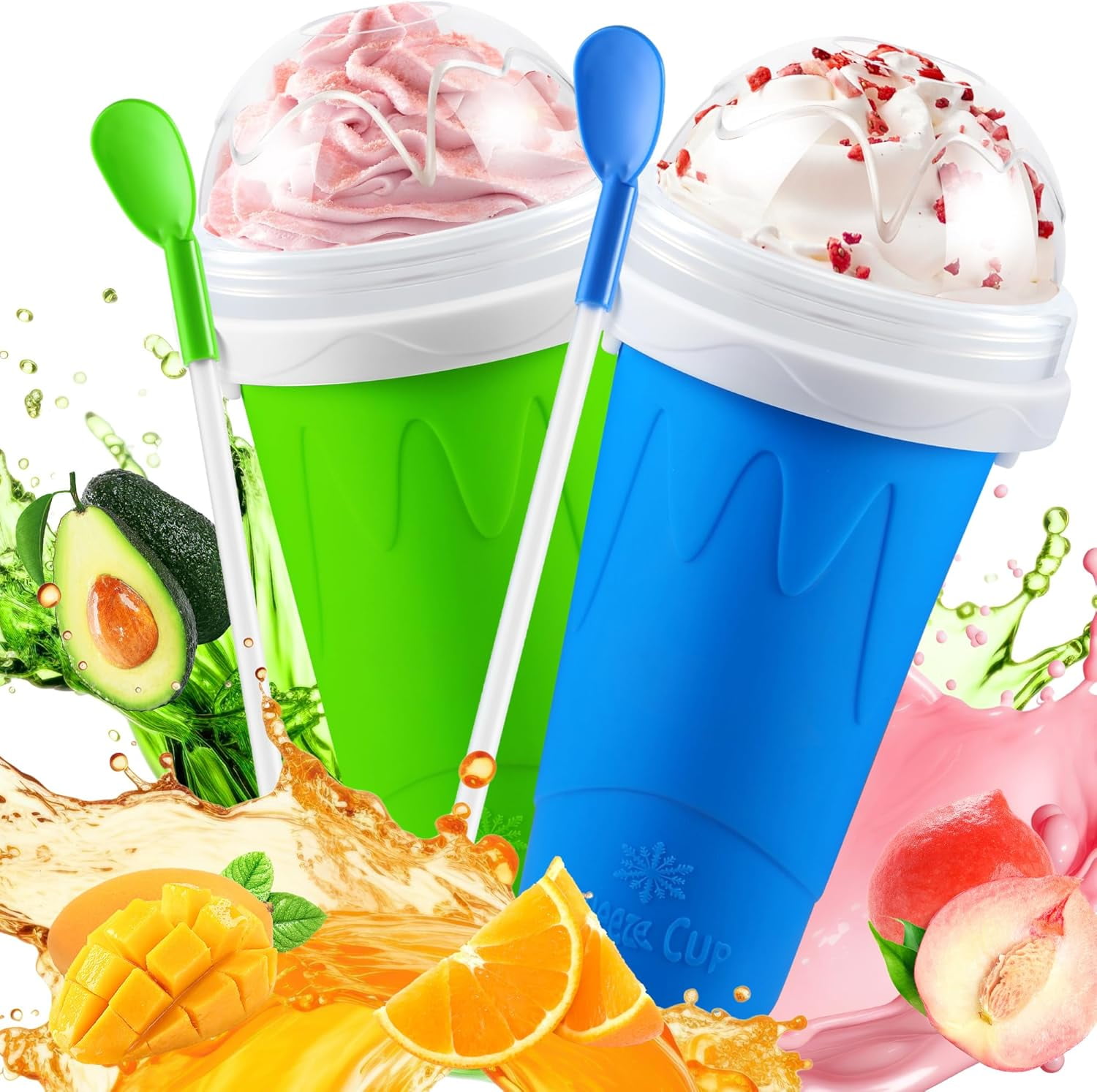HUA Slushy Cup, Frozen Magic Slushie Maker Cup Squeeze,Ice Cream Make ...