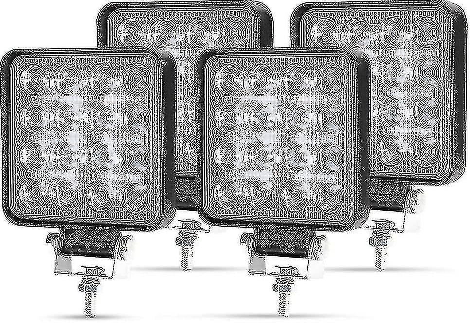 HUADE 4 X 48w Led Work Light, Square Spotlight 12v 24v Long Range Led ...