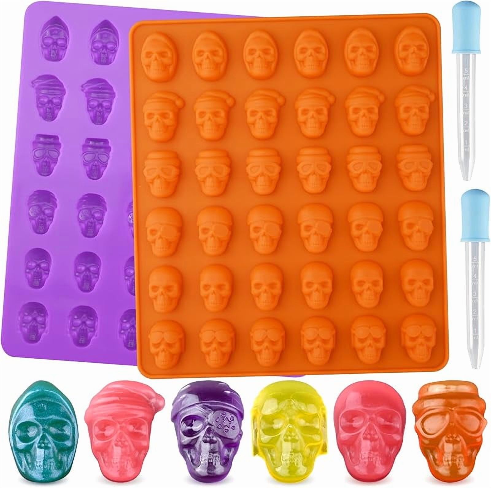 HUAKENER 2 Pack Skull Cake Pan, 6 Cavity Skull Cake Molds, Silicone ...