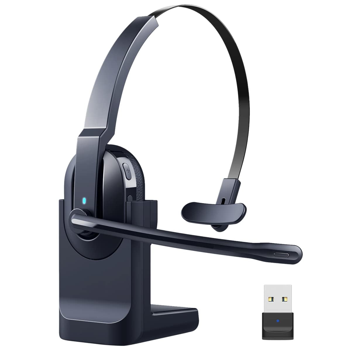 HUAKUA Bluetooth Headset with Microphone, AI Noise Cancelling Wireless ...