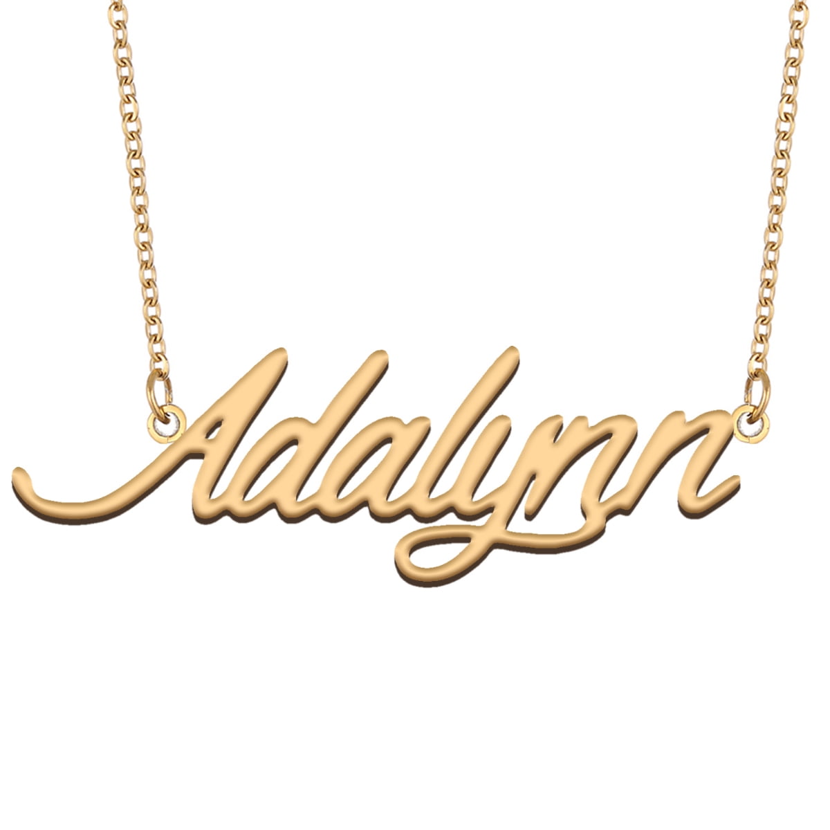 HUAN XUN 18k Gold Plated Adalynn Name Necklace Stainless Steel ...