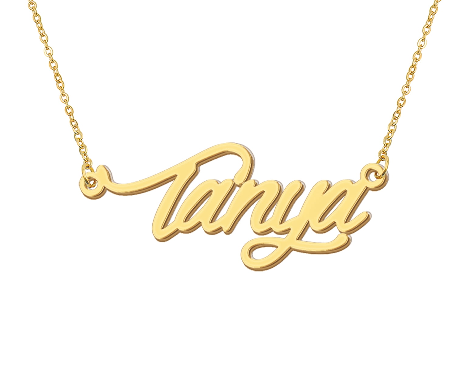 HUAN XUN Bridesmaid Initial Name Necklace Tanya Handwritting Name Plate ...
