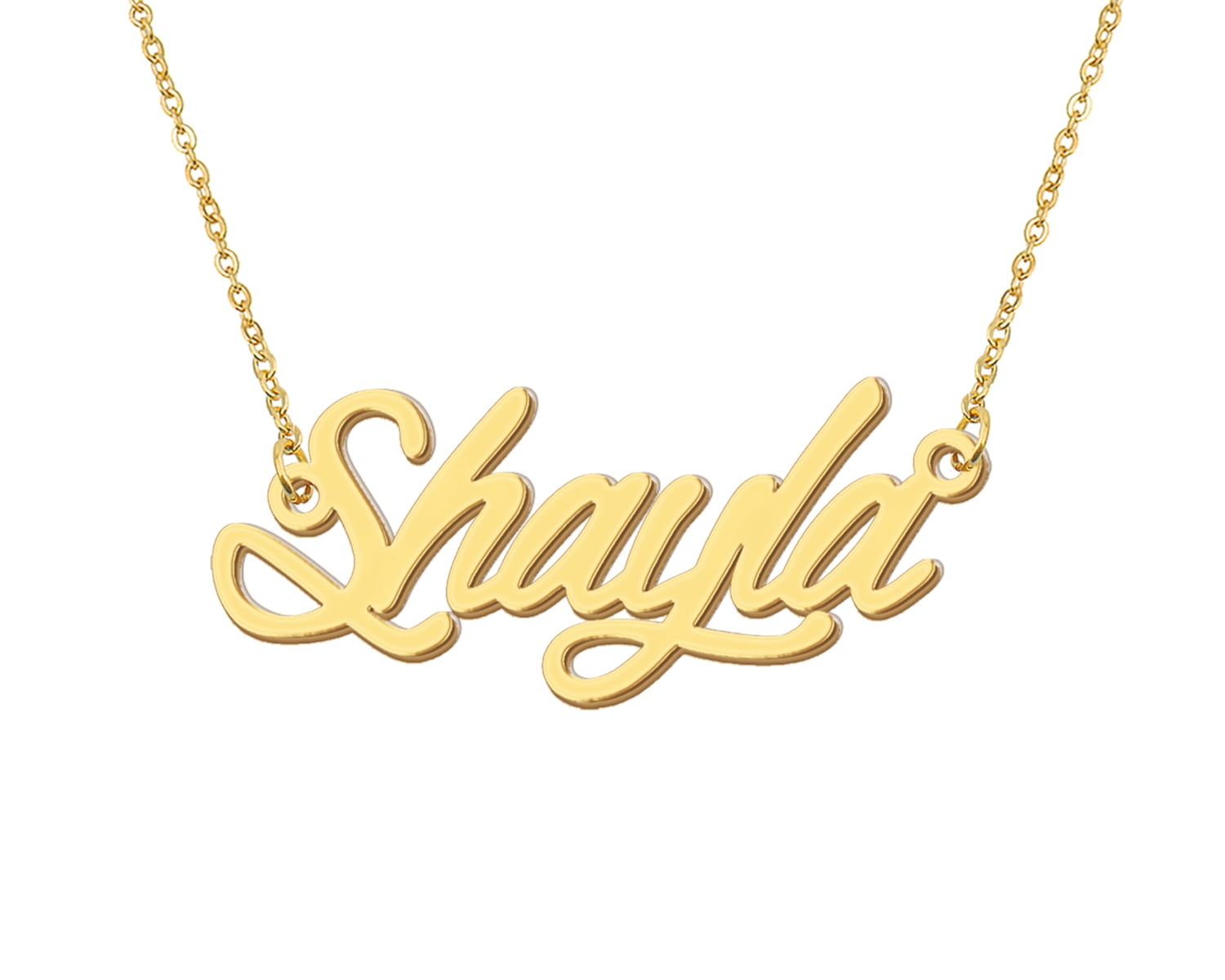 HUAN XUN Family Name Letters Necklace Shayla Cursive Name Necklace for ...