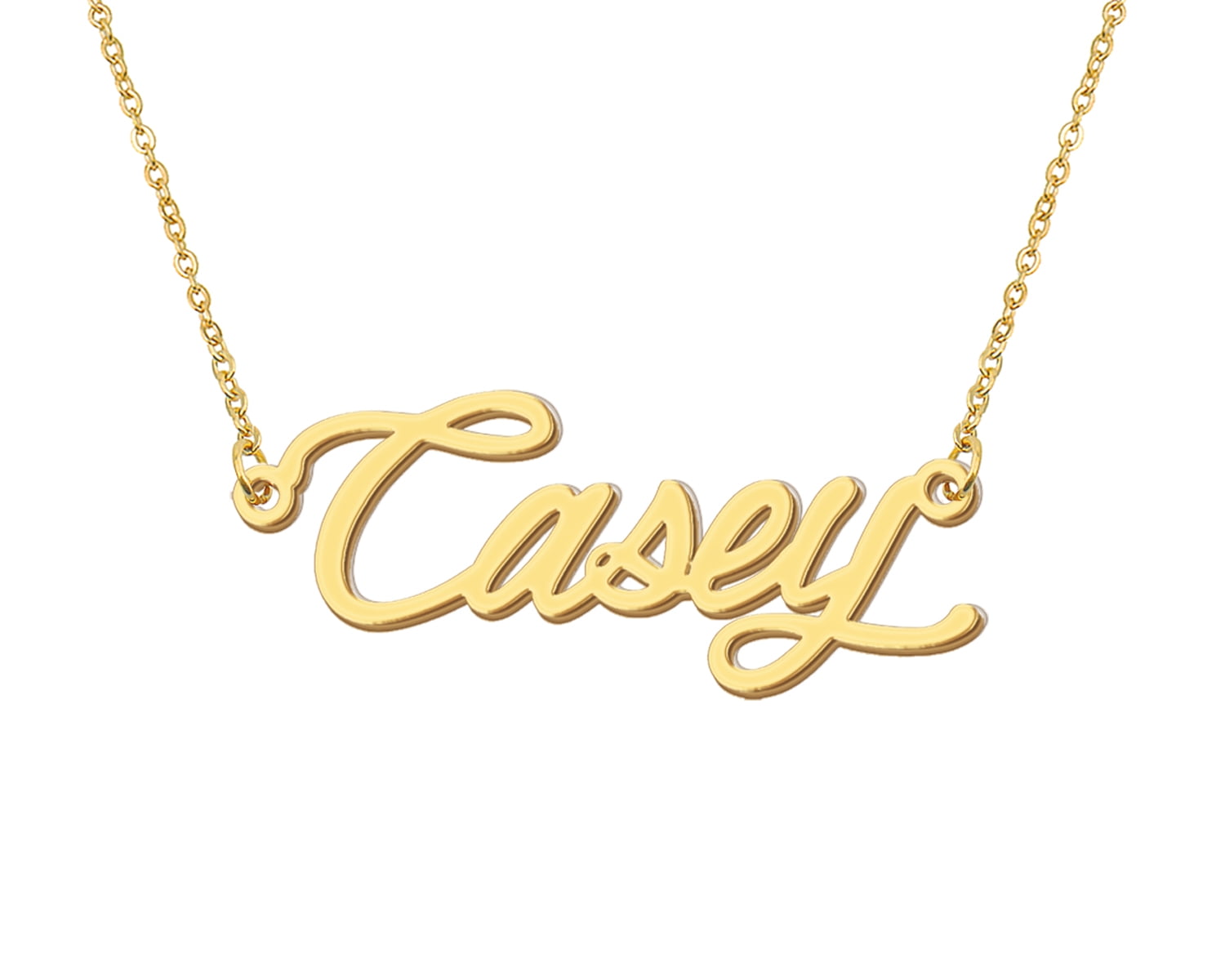 HUAN XUN 18k Gold Plated Casey Name Necklace Stainless Steel Nameplate ...
