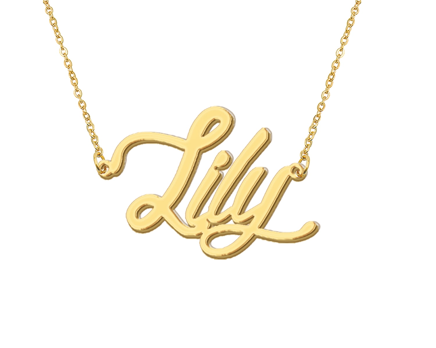HUAN XUN Gold Lily Name Necklace Pendant Name Necklace Charm Girls ...