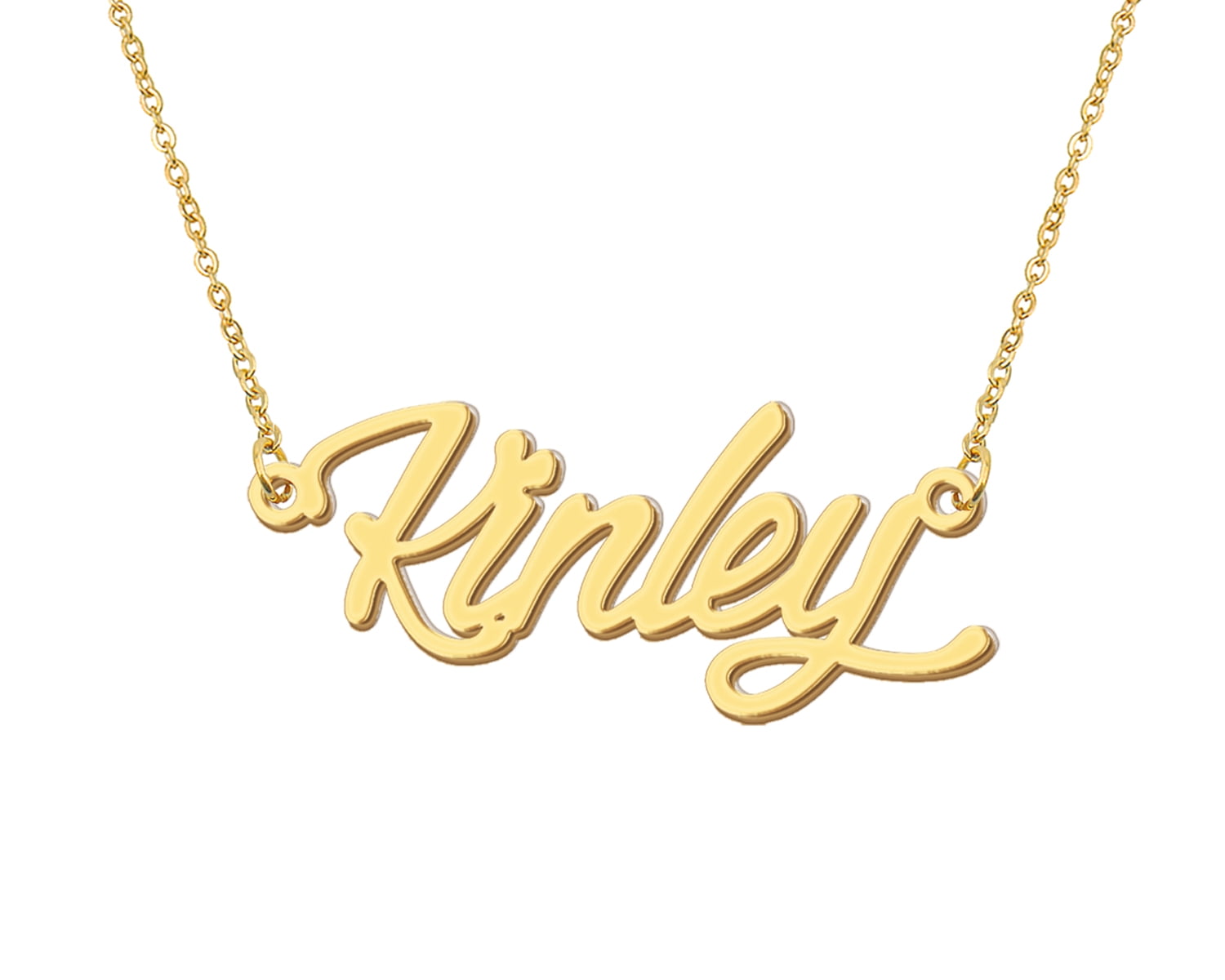 HUAN XUN Gold Plated Kinley Necklaces with Names Cursive Name Necklace ...