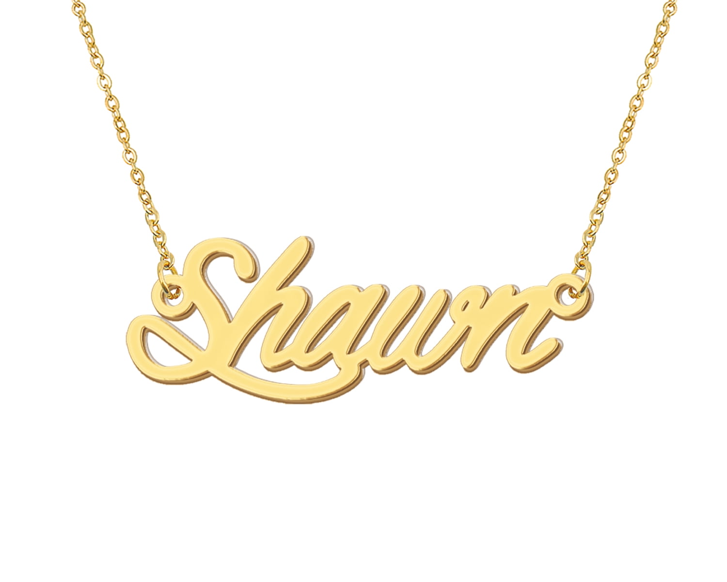 HUAN XUN Gold Shawn Initial Name Necklace Men's Name Pendant Necklace ...