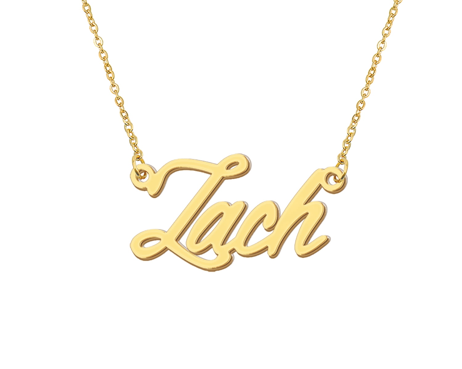 HUAN XUN Gold Zach Letter Name Necklace Men's Initials Name Necklace ...
