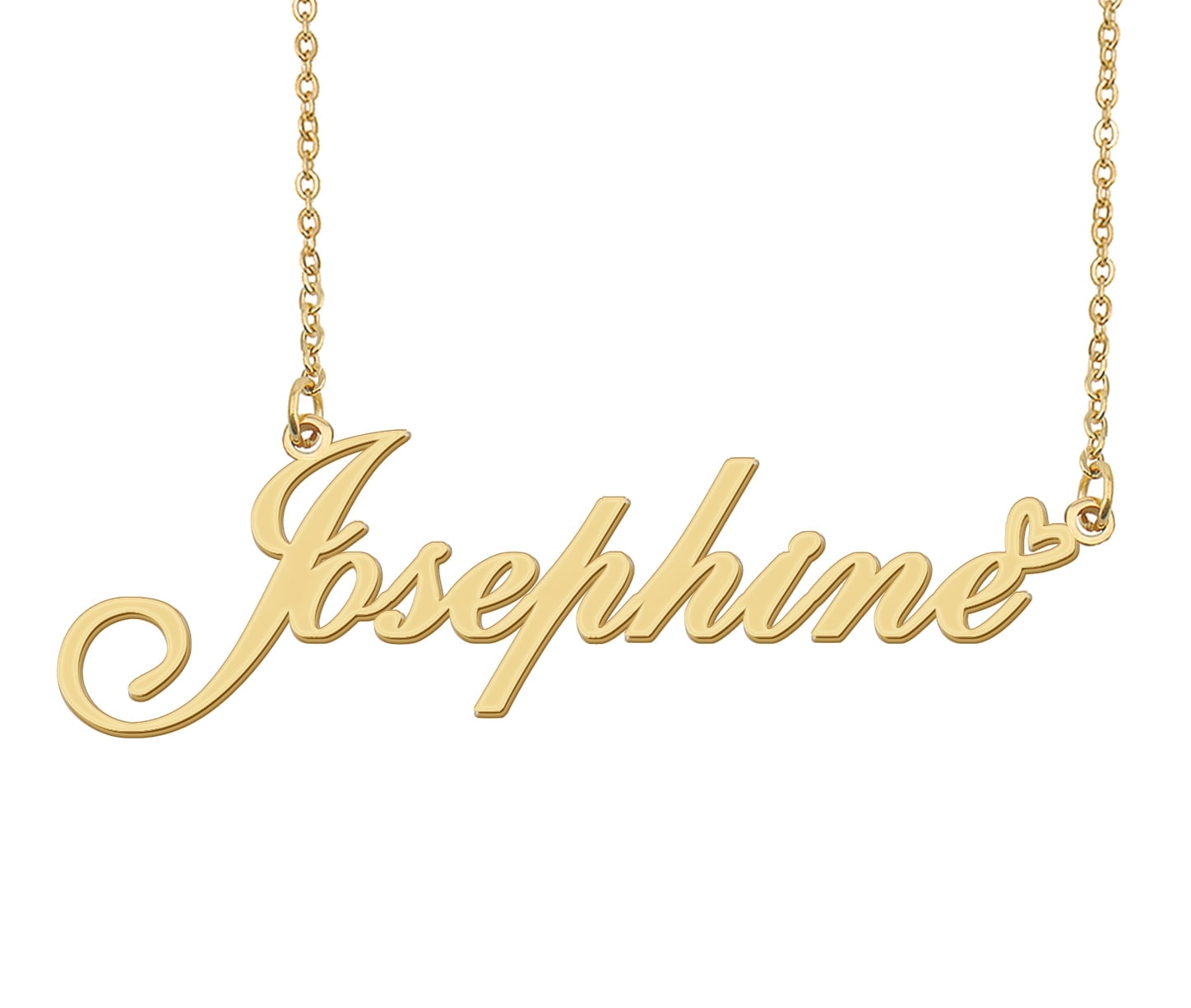 HUAN XUN Josephine Name Heart Necklace 18k Gold Plated Nameplate ...
