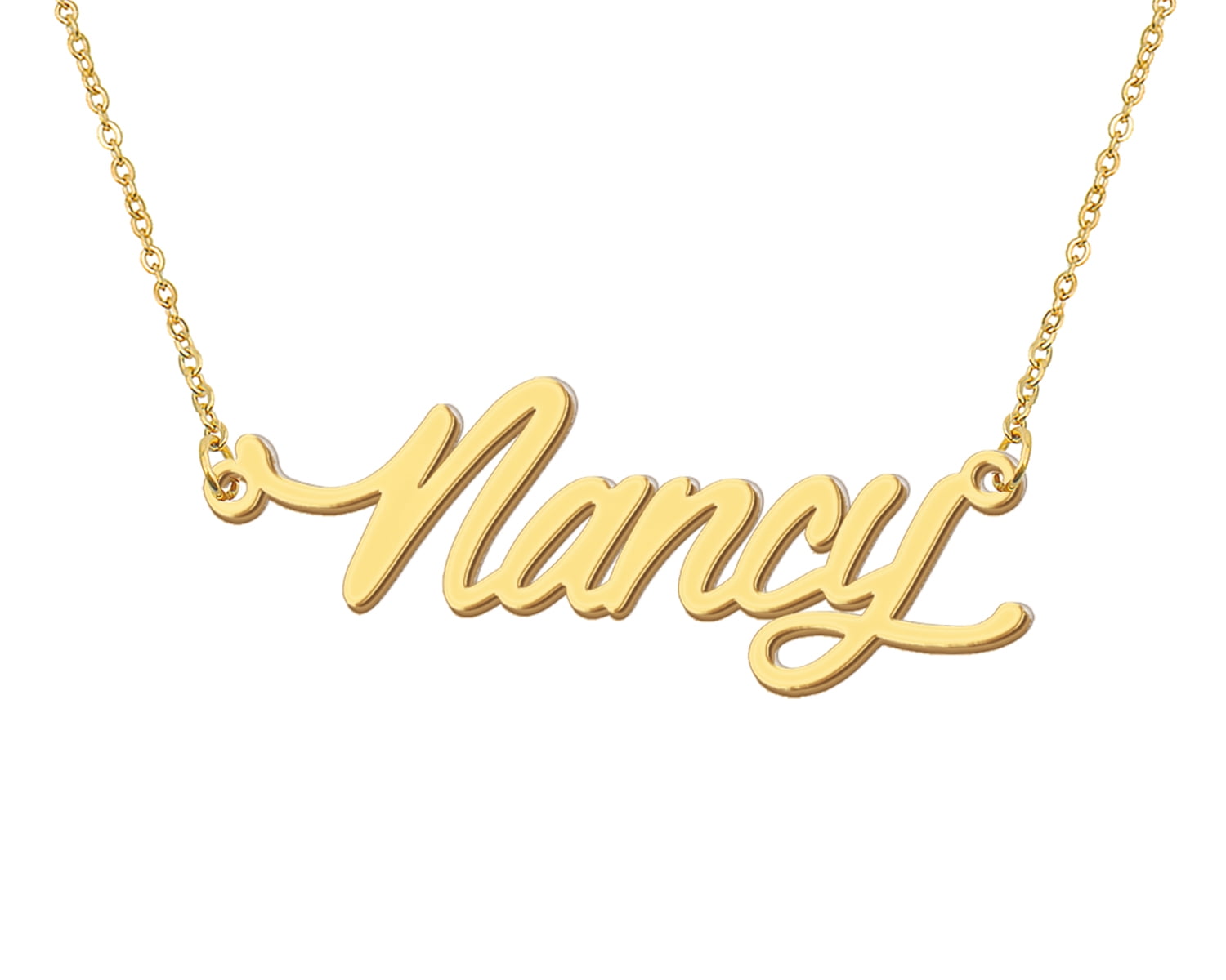 HUAN XUN Mother Necklace Initials Name Nancy Cursive Script Name ...