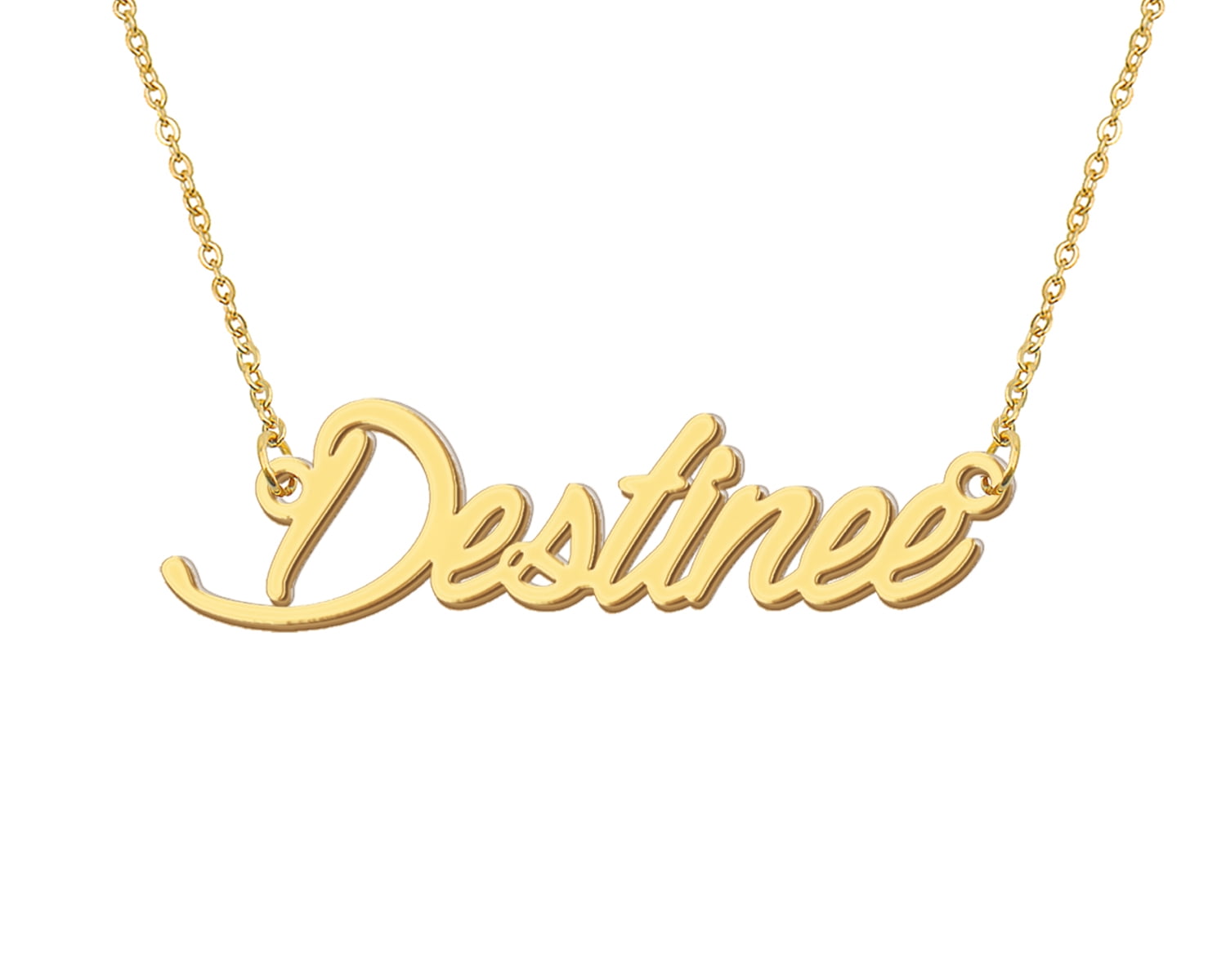 HUAN XUN 18k Gold Plated Destinee Name Necklace Stainless Steel ...