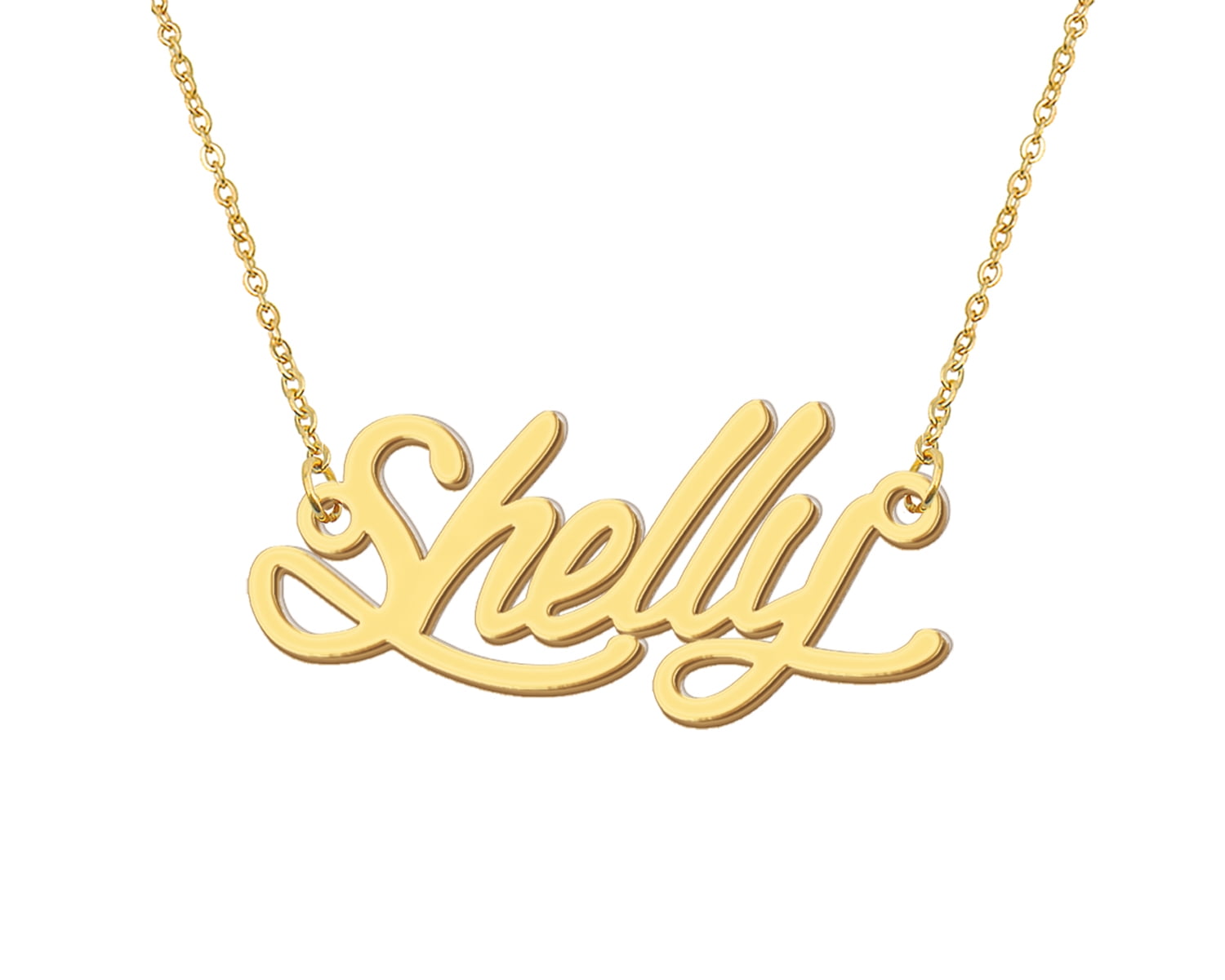 HUAN XUN Shelly Name Letters Necklace for Childs Gold Girls Jewelry ...