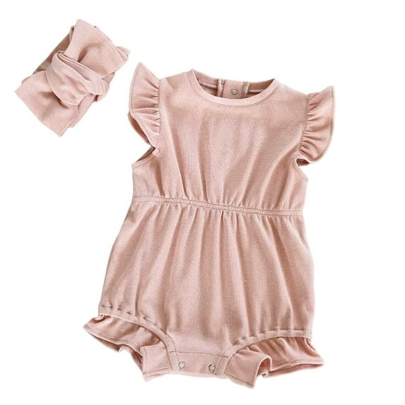 HUANBAI Baby Girl's Sleeveless Jumpsuit Bodysuit Summer Clothing For 0 ...