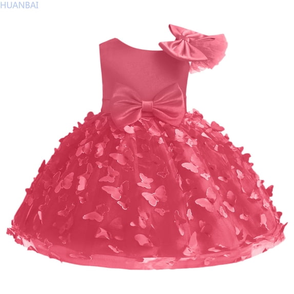 HUANBAI Child Girls Pageant Dress Party Bow Knot Sleeveless Gown ...