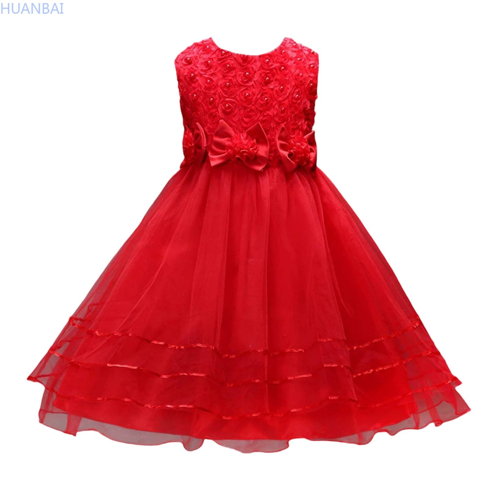 HUANBAI Children's Mesh Dress Dress Stylish Little Girl Dress T-Shirt ...