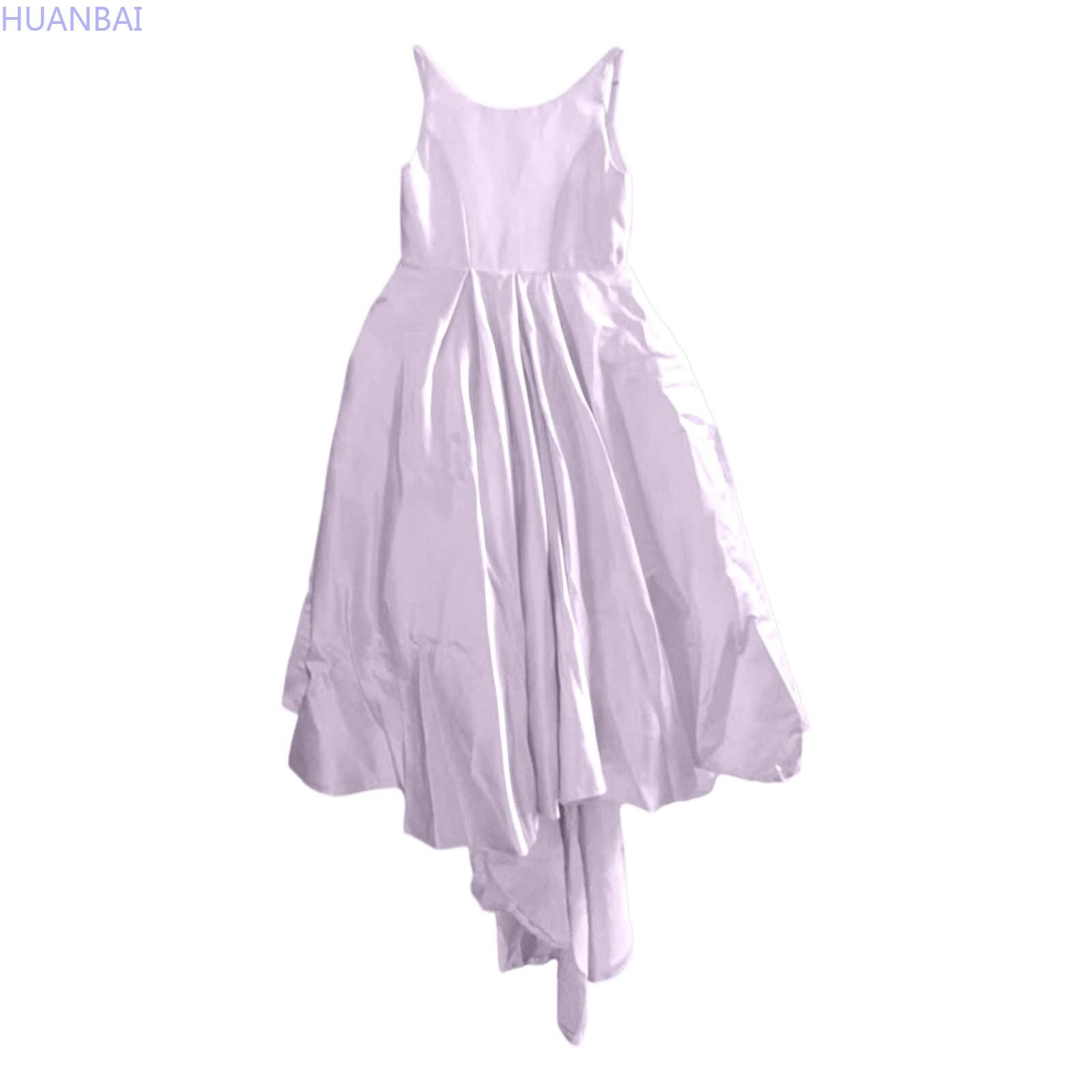 HUANBAI Elegant Girl Dress With Cathedral Train Gown For Wedding ...