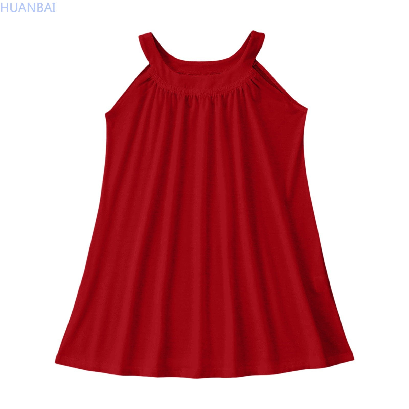 HUANBAI Girl's Beach Swim Cover Up Summer Sleeveless Tank Dresses Girls ...