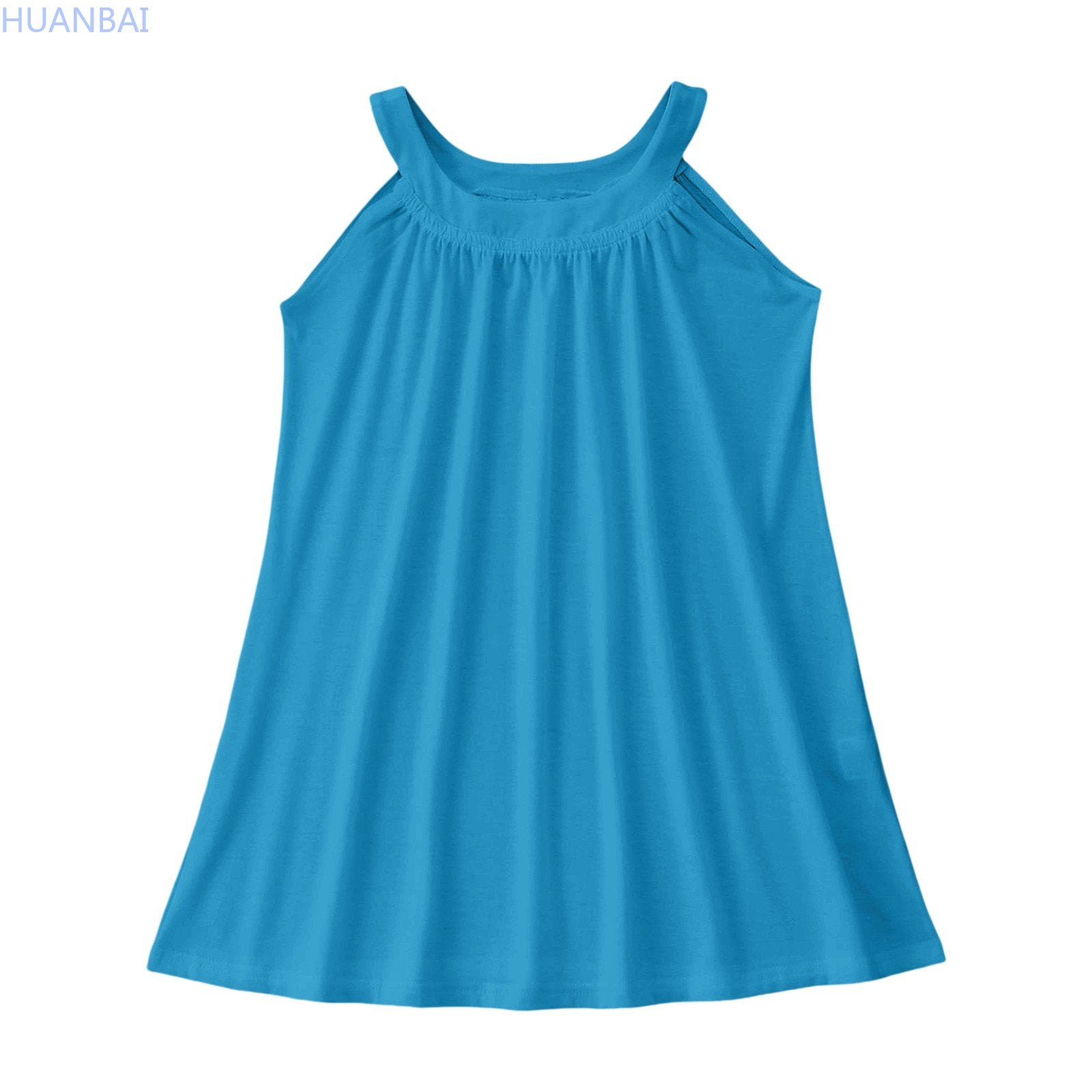 HUANBAI Girl's Beach Swim Cover Up Summer Sleeveless Tank Dresses T ...