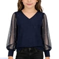 HUANBAI Girls Sparkly Collar Long Sleeve Casual Top Loose Fit Party ...