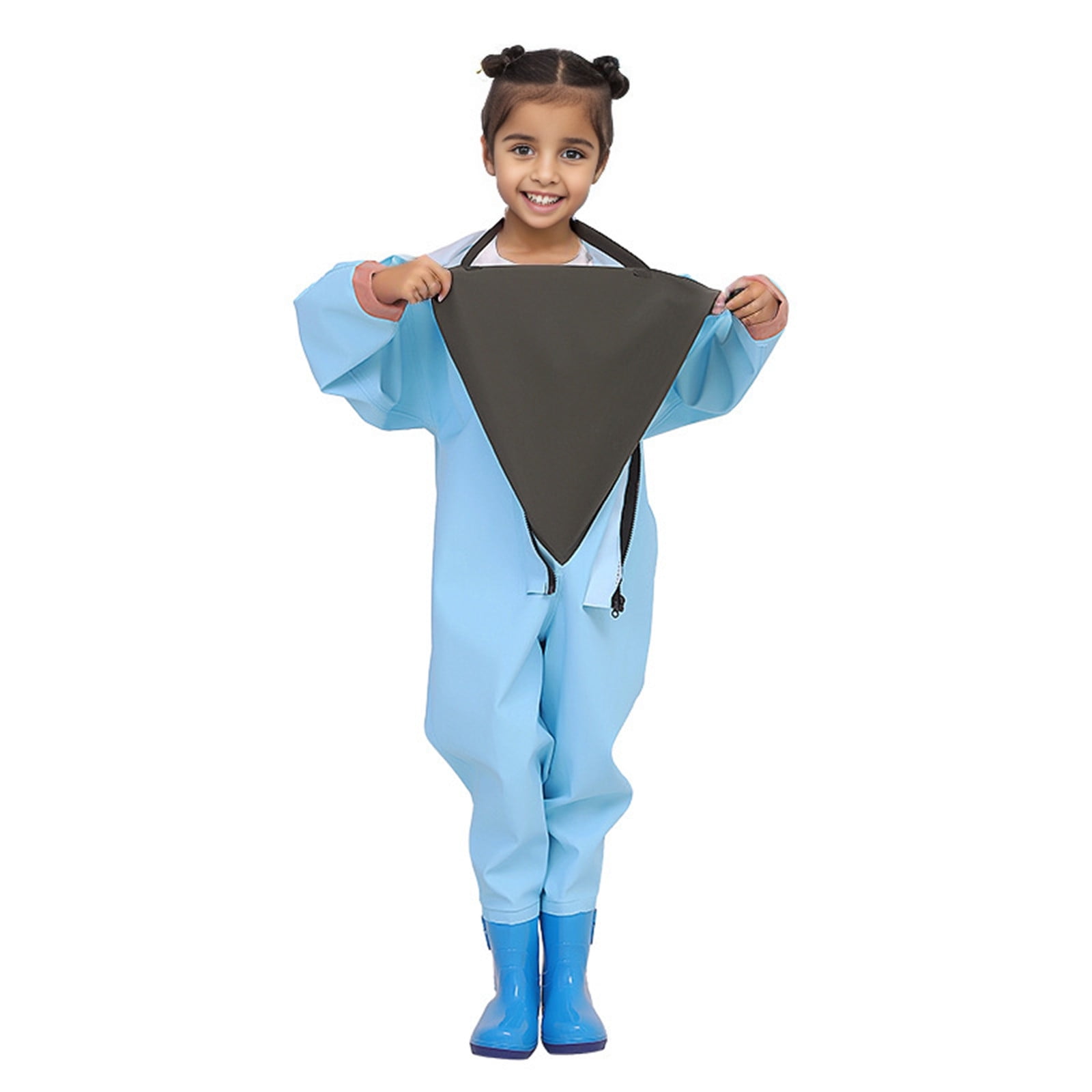 HUANBAI Kids Chest Waders Youth Hooded Zipper Up Fishing Waders For ...