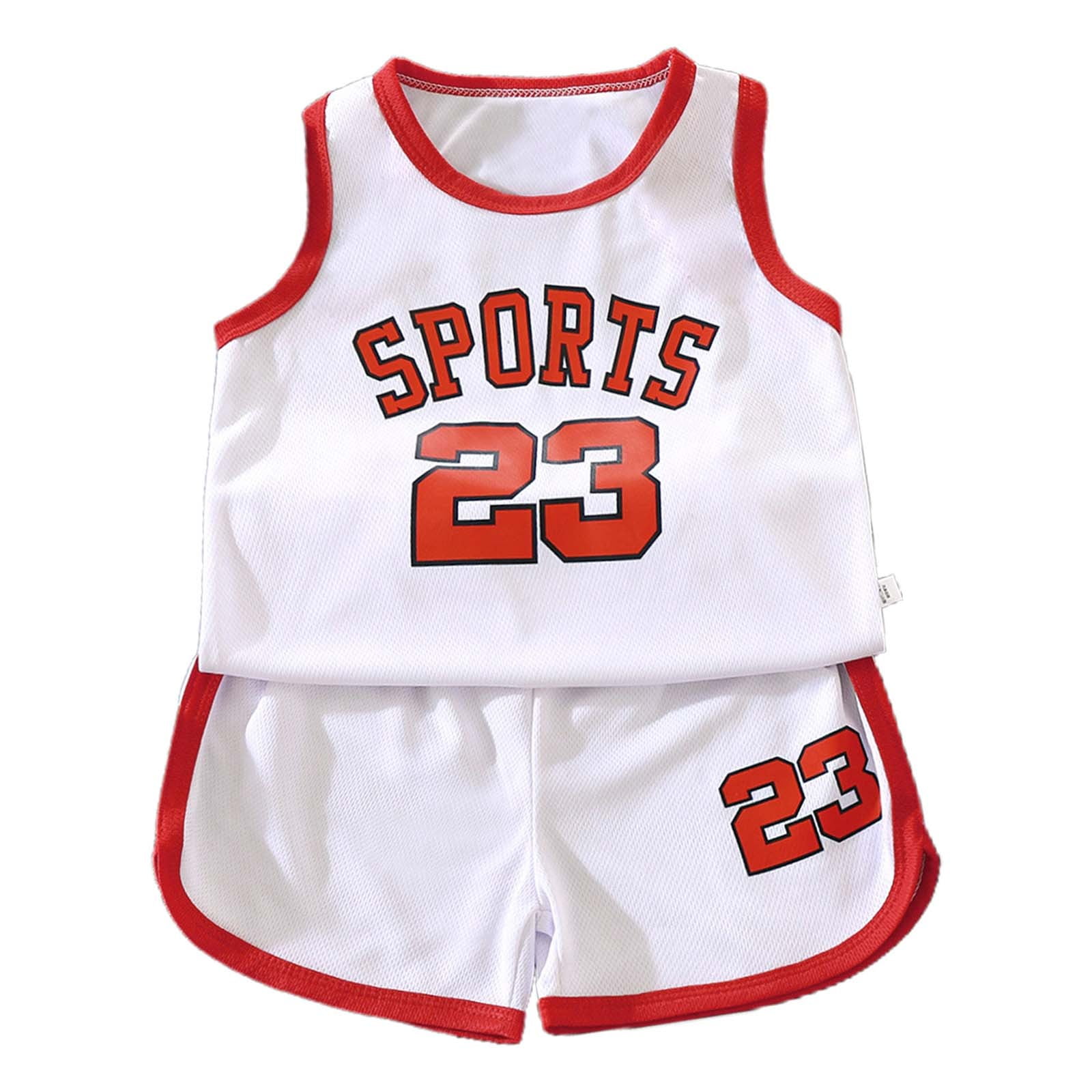 HUANBAI Kids Summer Basketball Set For Boys And Girls Mesh Vest And ...