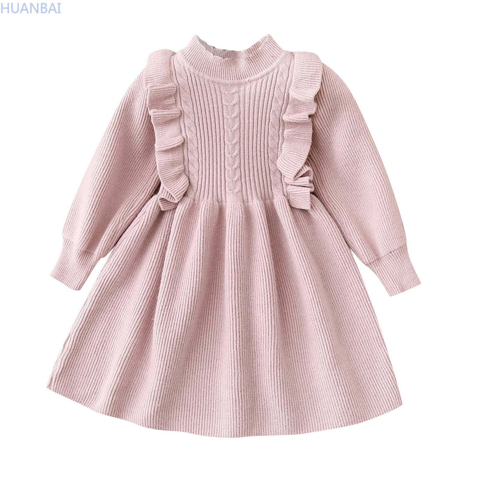 HUANBAI Kids Toddler Baby Girls Long Sleeve Patchwork Solid Sweater ...
