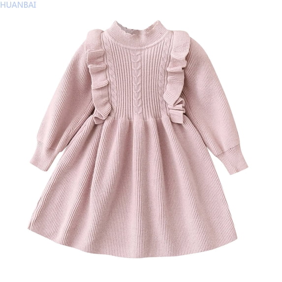 HUANBAI Kids Toddler Baby Girls Long Sleeve Patchwork Solid Sweater ...
