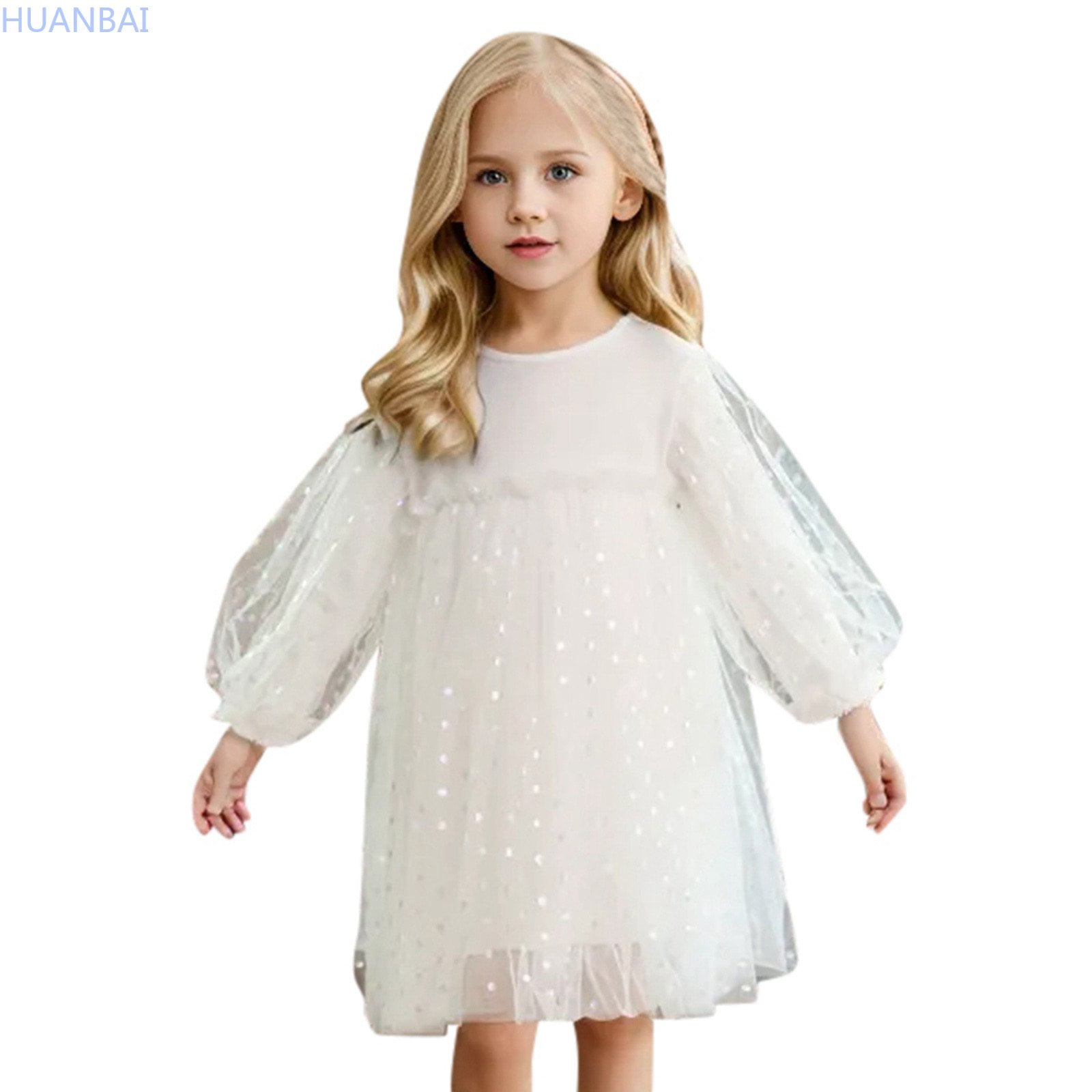 HUANBAI Kids Toddler Girl Spring Fall Clothes Long Sleeve Tutu Dress ...
