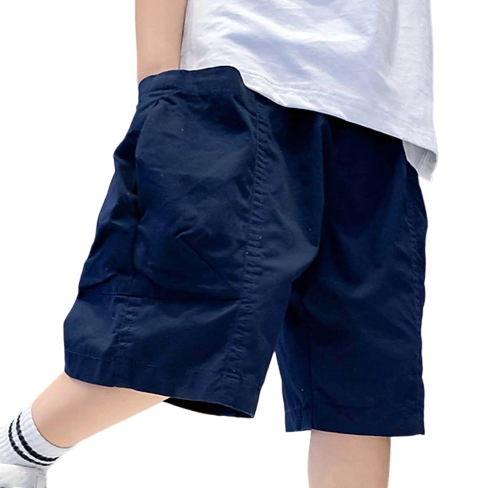 HUANBAI Summer Children's Large Sized Plain Colored Cargo Shorts With ...