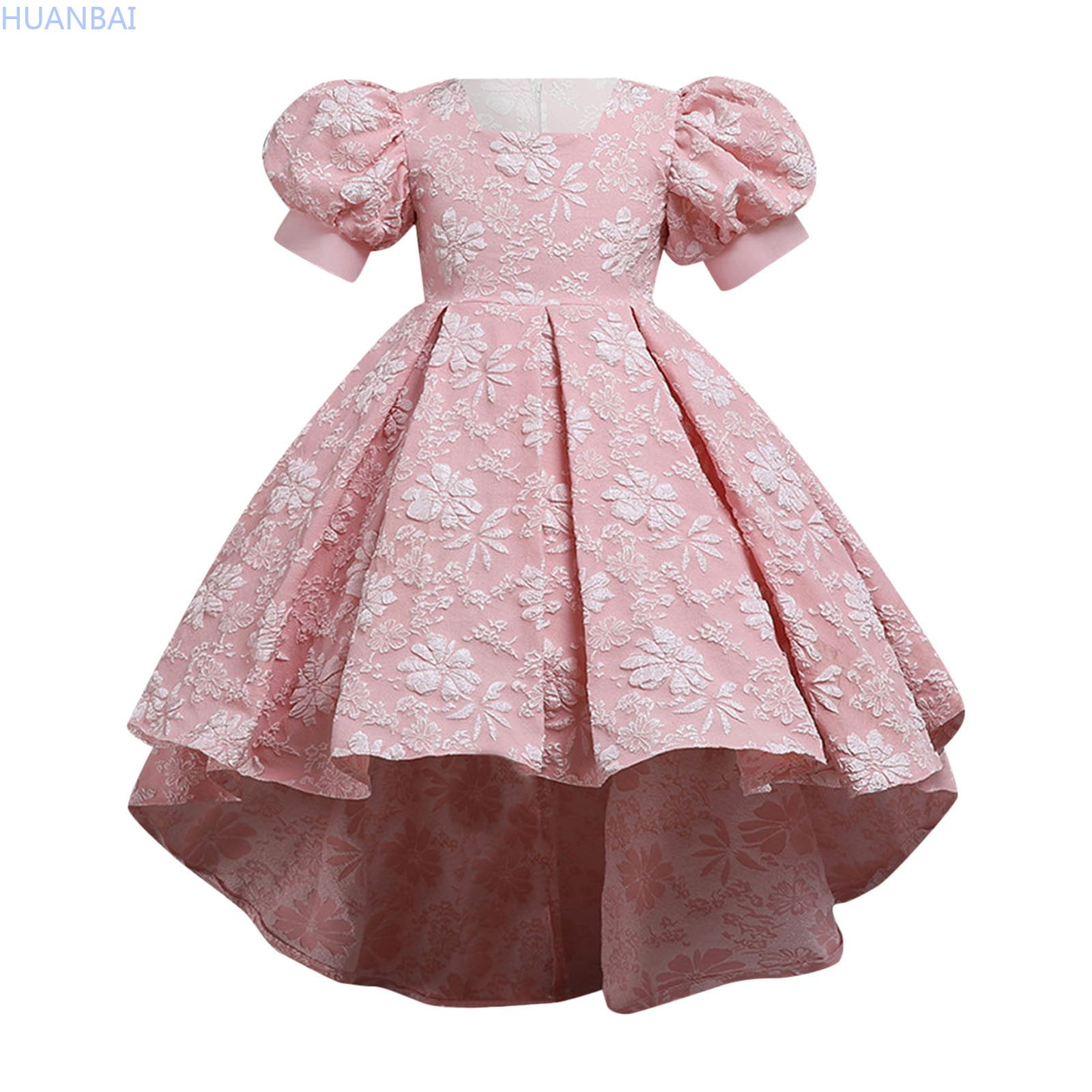 HUANBAI Toddler Girls Dress Short Sleeve Princess Dress Flower Dress ...