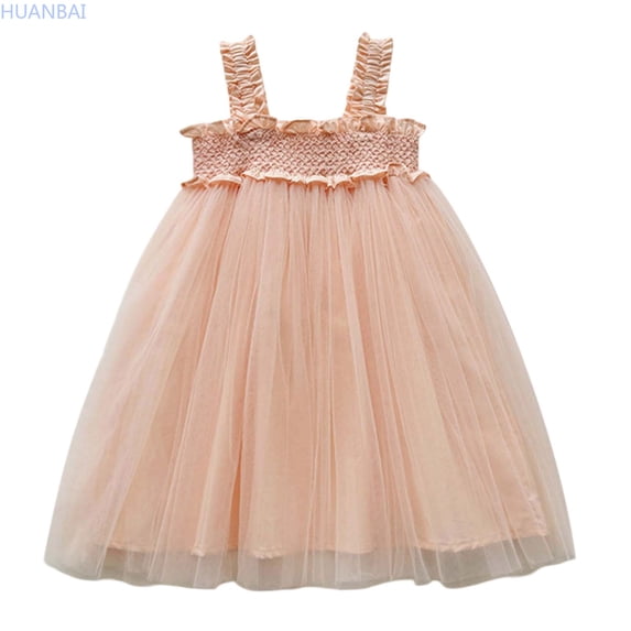 HUANBAI Toddler Girls Sleeveless Mesh Lace Holiday Party Dress Dance ...