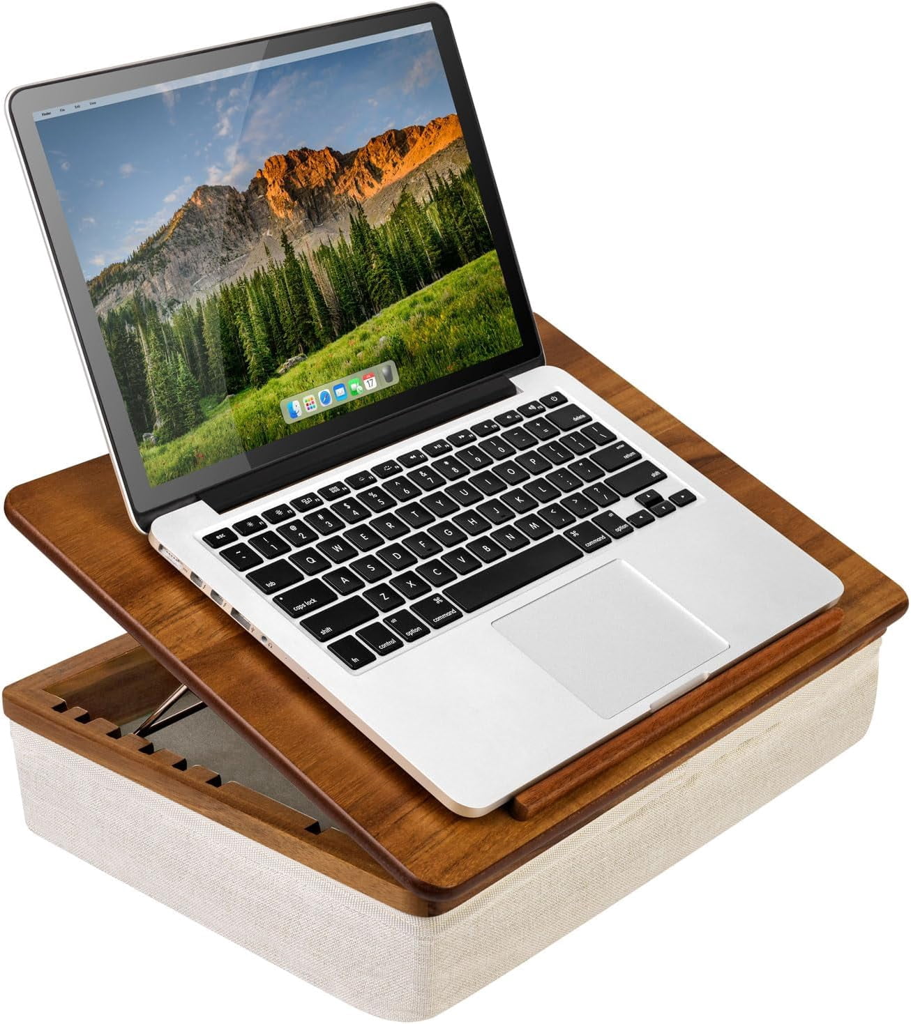 HUANG Acacia Wood Easel Lap Desk, Adjustable 7-Level Laptop Stand with ...
