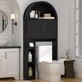 HUANG Arched Over The Toilet Storage Cabinet with Paper Holder & Anti ...