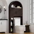 HUANG Arched Over The Toilet Storage Cabinet with Paper Holder & Anti ...
