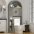 HUANG Arched Over The Toilet Storage Cabinet with Paper Holder & Anti ...