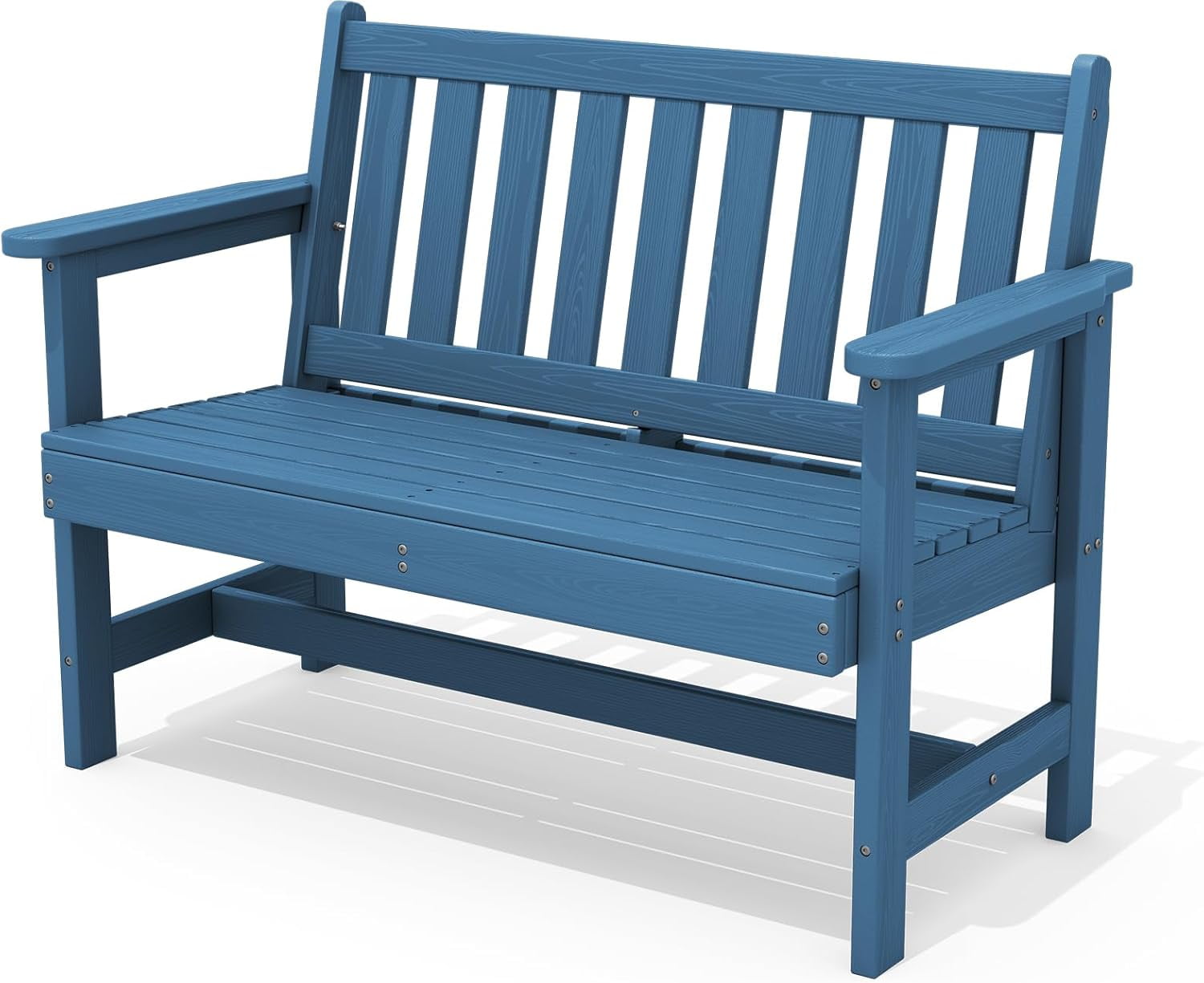 HUANG HDPE Outdoor Bench, 660 LB Capacity, Navy Blue - Walmart.com