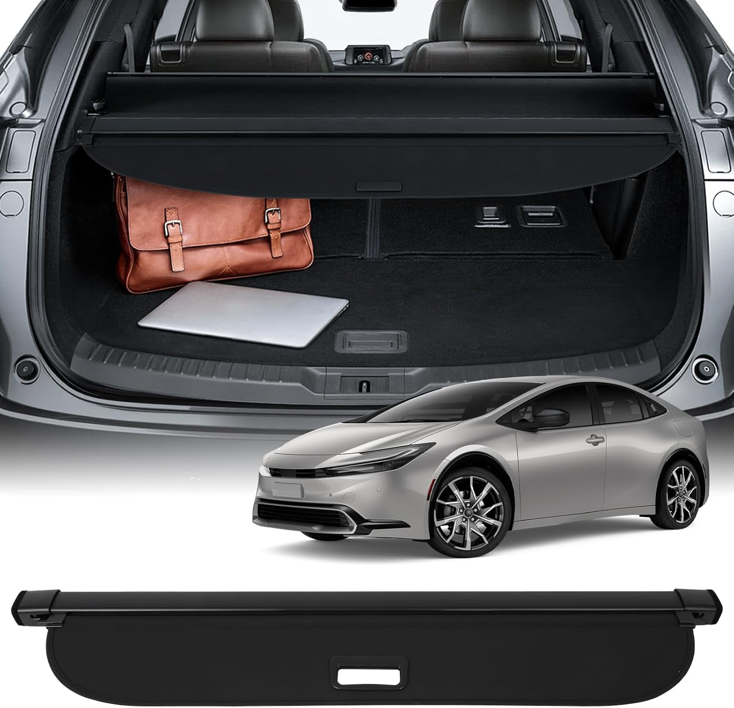HUANG Retractable Cargo Cover for 2019-2023 Toyota Prius, Privacy Trunk ...