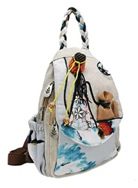 HUANGGUOSHU Women Cotton Woven Hippie Hemp Boho Canvas Embroidery Multi ...