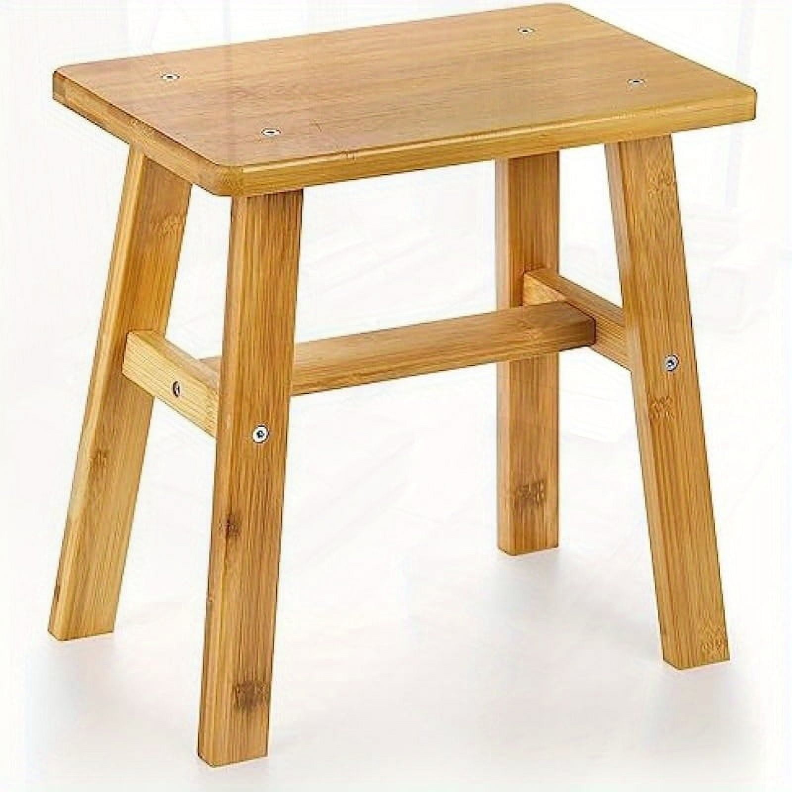 HUANGJIANG Wood Stool Bamboo Small Low Stool Mini Plant Stool 11 x 7 ...