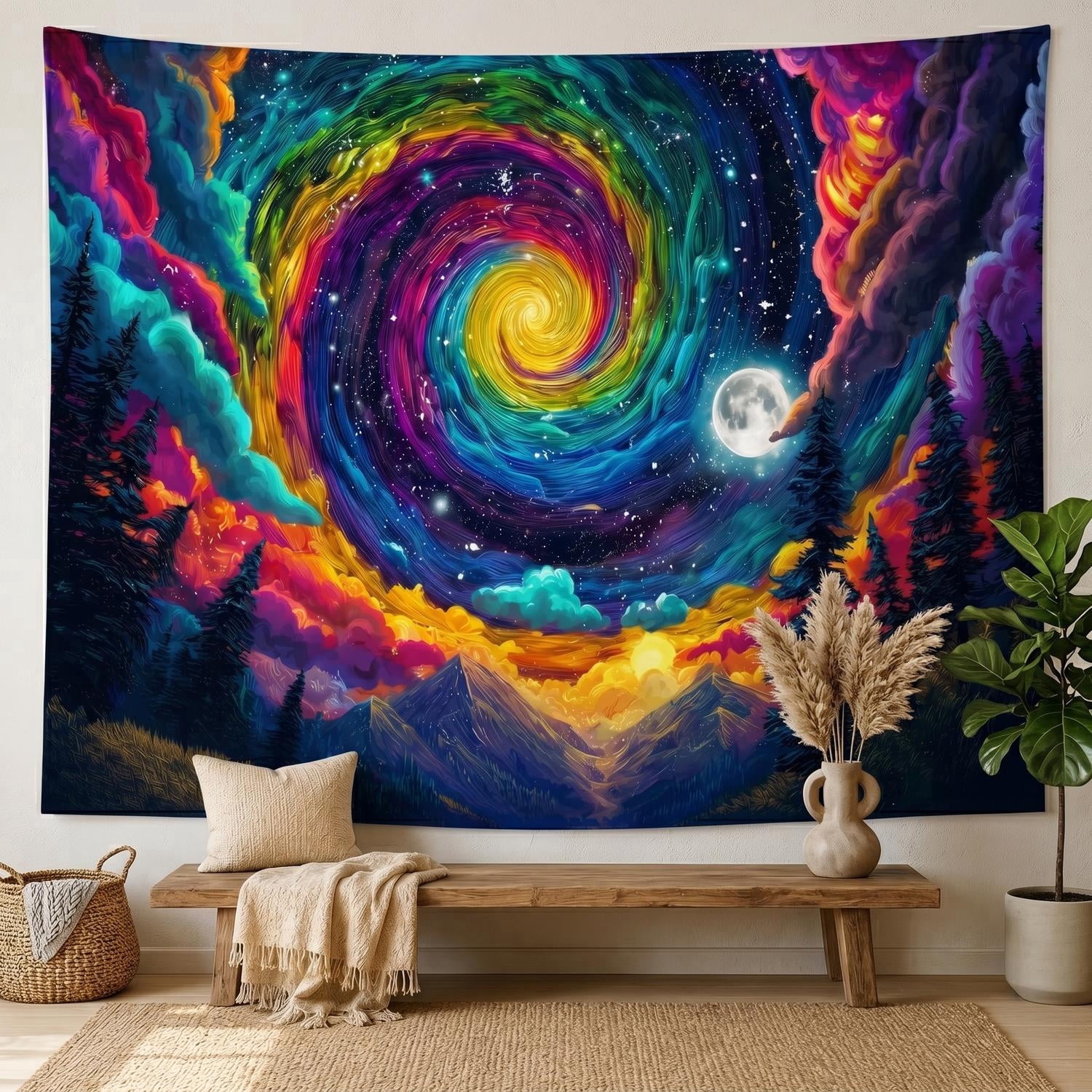 XaaKee Room Tapestry, Vibrant Galaxy Artwork Tapestry, High-Quality ...