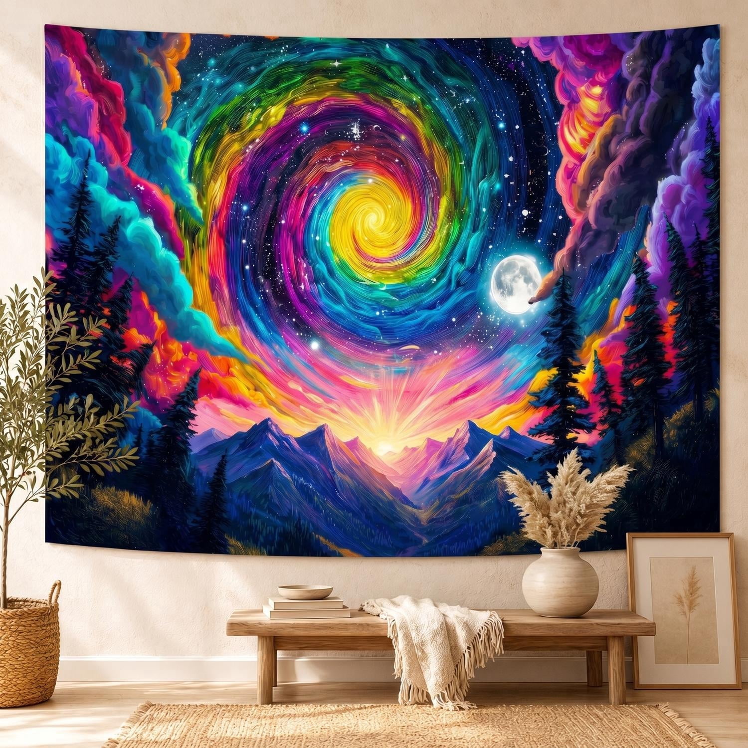 XaaKee Tapestry Wall Hanging, Surreal Nature Astral Sky Large Tapestry ...