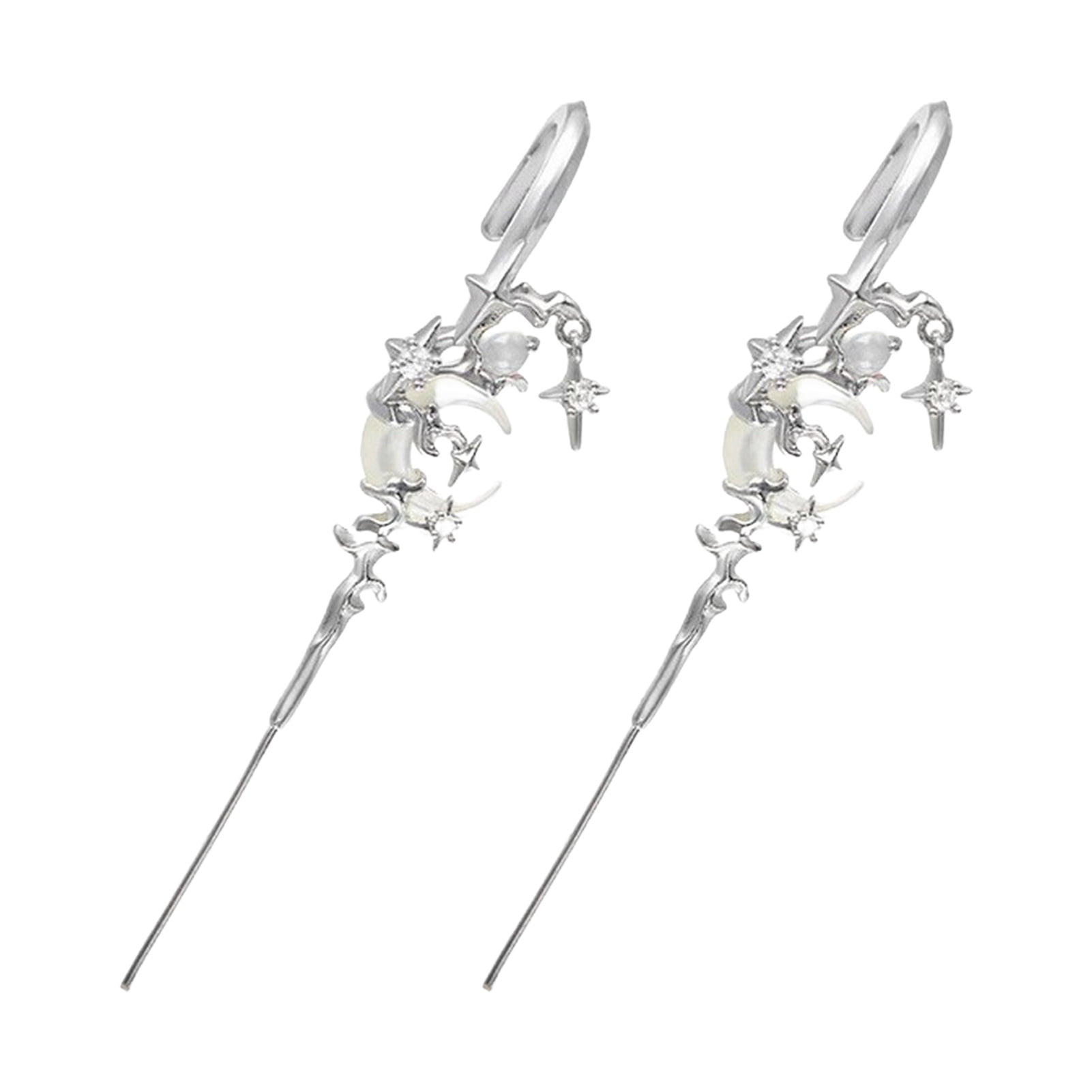 HUANLEDASH 1 Pair Ear Needles Myth of The Moon Punk Rock Dark Style ...