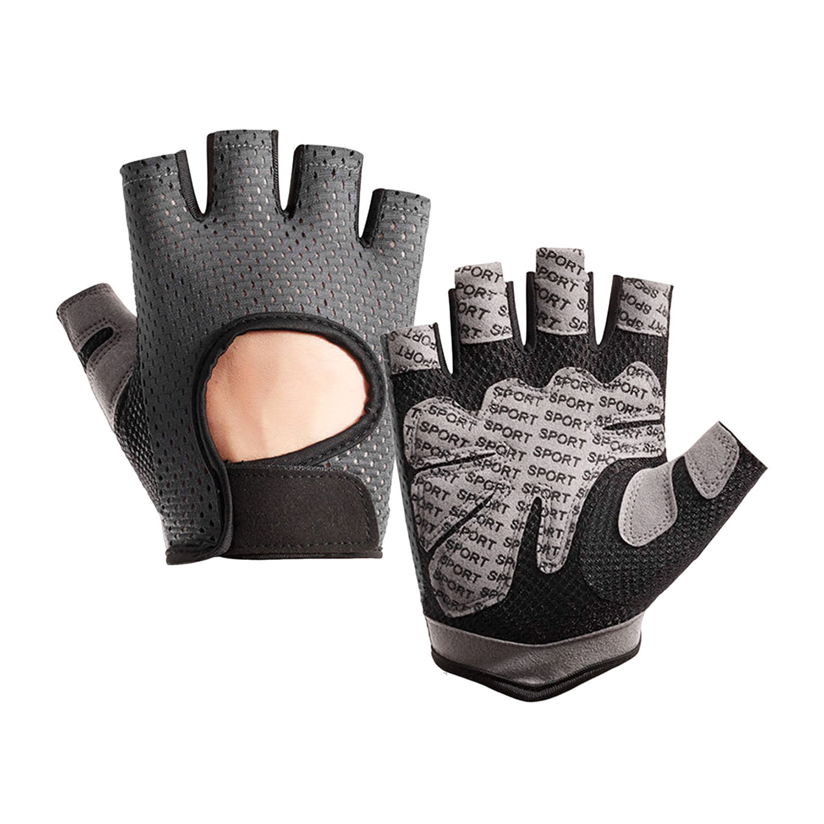HUANLEDASH 1 Pair Sport Gloves Hollow Mesh Half Finger Unisex Anti-slip ...