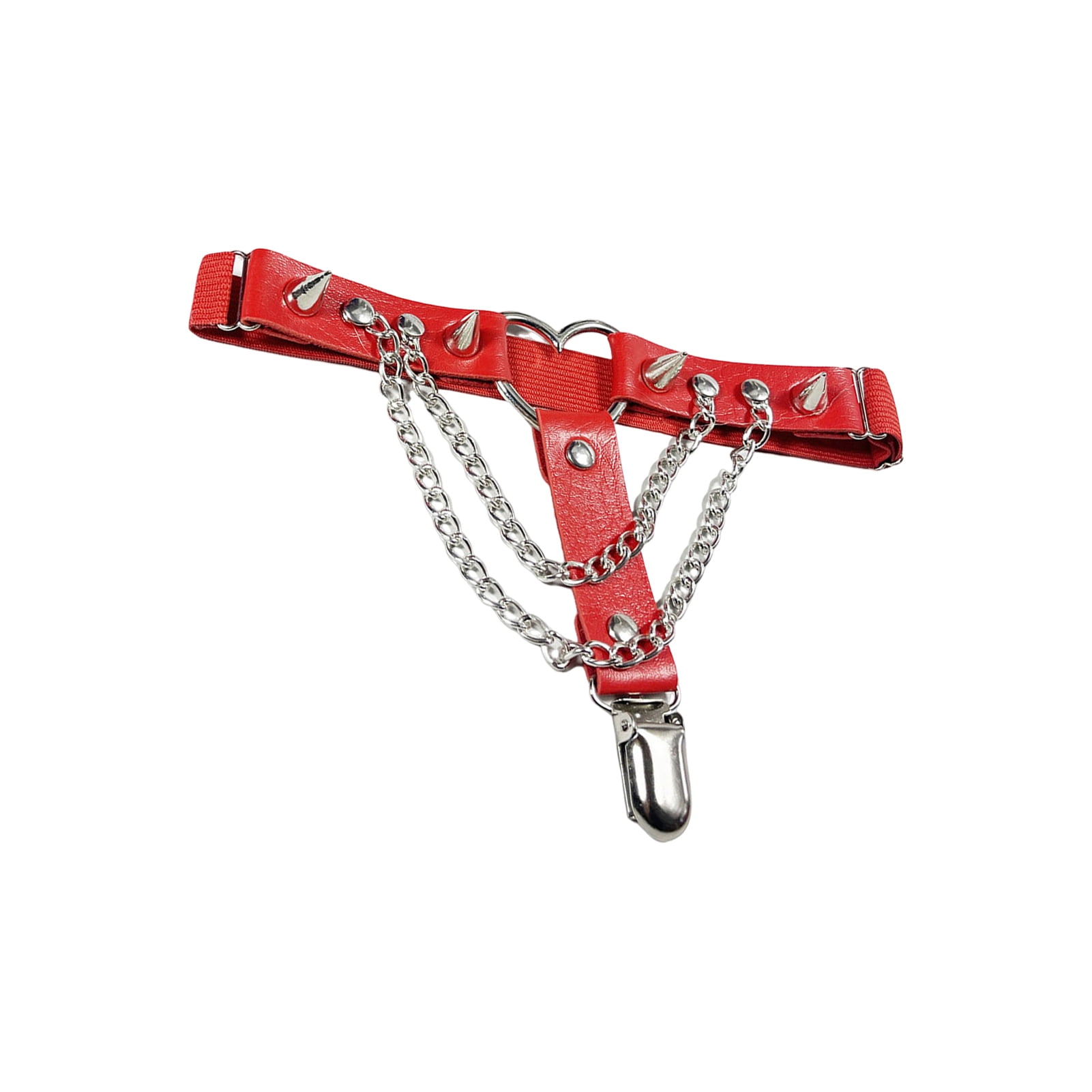 HUANLEDASH 1 Pair Women Harness Garter Leg Ring Rivet Heart Faux ...